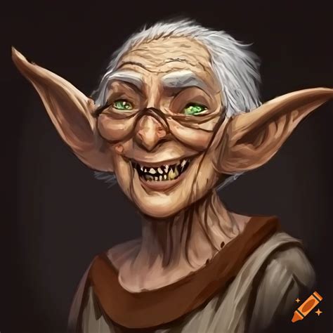 Magical Smiling Old Goblin Lady In Dnd Art On Craiyon