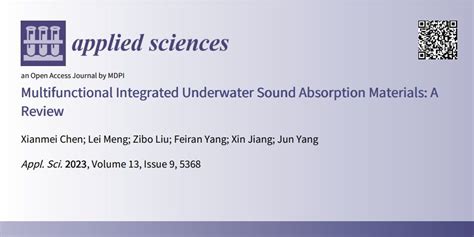Applied Sciences Mdpi On Linkedin Multifunctional Integrated Underwater Sound Absorption