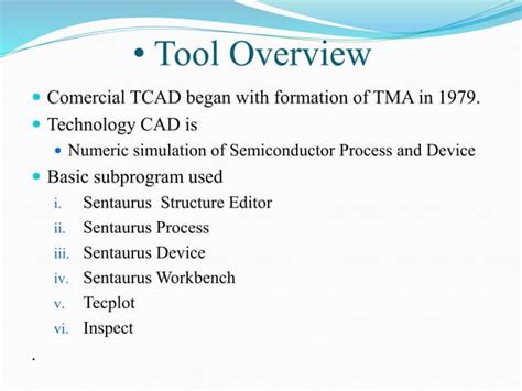 Nmos Design Using Synopsys Tcad Tool Pptx