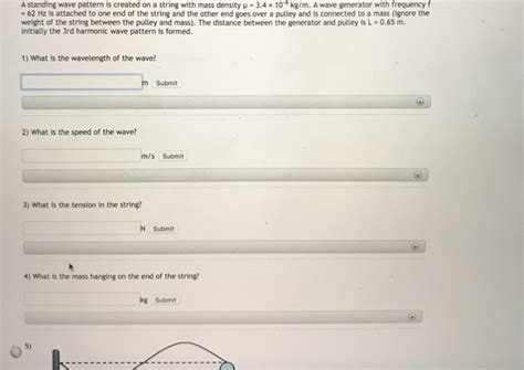 solved a standing wave pattern is created on a string with