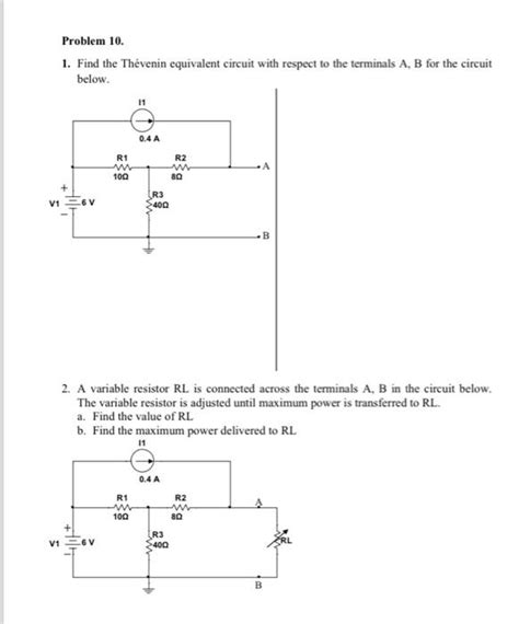 Solved 1 Find The Thévenin Equivalent Circuit With Respect