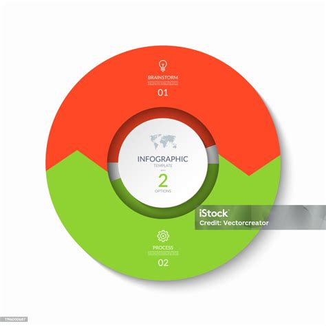 인포그래픽 프로세스 차트 2 개의 원형 화살표가있는 템플릿을 디자인하십시오 보고서 비즈니스 인포그래픽 데이터 시각화 및