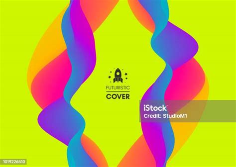 포스터 책 표지 전단지 배너에 대 한 추상 물결 모양 배경 동적 효과입니다 벡터 일러스트입니다 디자인 서식 파일입니다 3차원 형태에 대한 스톡 벡터 아트 및 기타 이미지