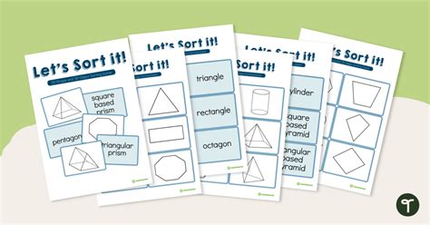 Let S Sort It 2D And 3D Shapes Teach Starter