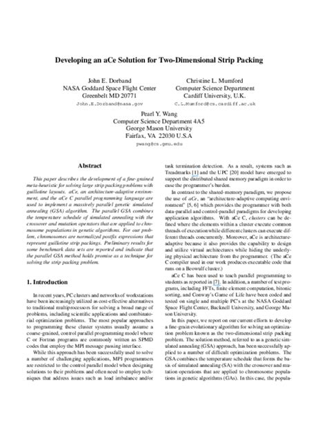 Pdf Developing An Ace Solution For Two Dimensional Strip Packing