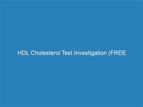 HDL Cholesterol Test Investigation FREE Home Office Sample Collection Boodcheck Medical