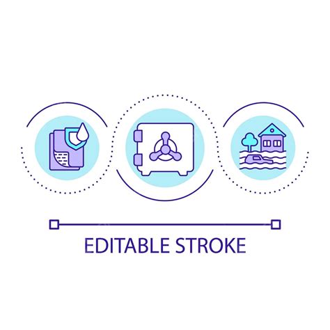 Storing Paper Documents In Safe Loop Concept Icon Vector Security
