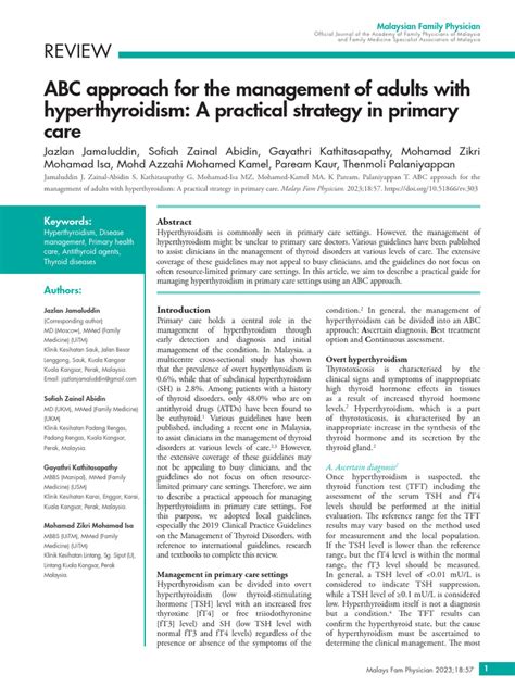 Approach To Hyperthyroidism Pdf
