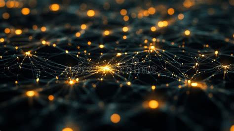 Network Of Glowing Particles In Dark Space Illustrating Connections And Data Flow Generative Ai