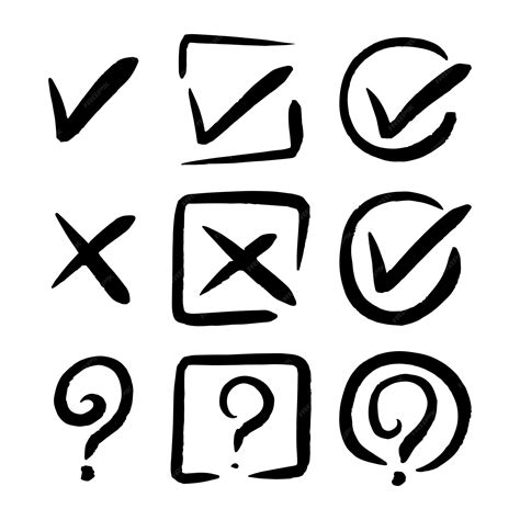Premium Vector Tick And Cross Signs Checkmark Ok And X Icons
