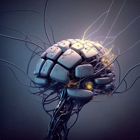 Robotic Human Brain With Detailed Circuits Concept Art Of Artificial Intelligence Brain Power