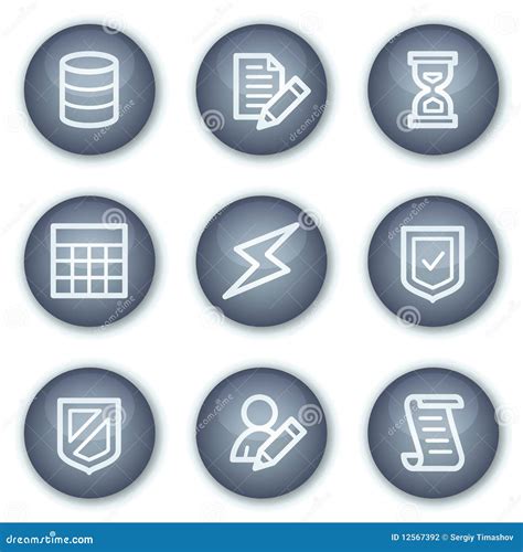 Database Web Icons Mineral Circle Buttons Series Stock Vector Illustration Of Sand Glass