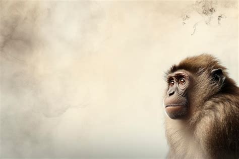 Premium AI Image Monkey Background With Free Space For Text