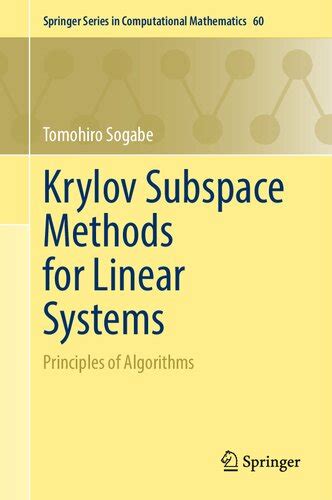Krylov Subspace Methods For Linear Systems Principles Of Algorithms Pdfepub Version