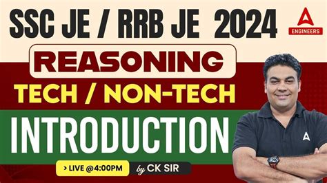 Ssc Je Rrb Je 2024 Ssc Je Reasoning Classes Introduction By Ck