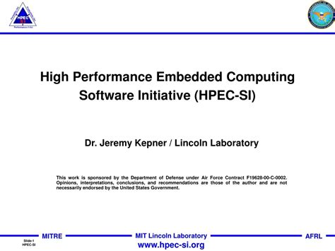 Ppt High Performance Embedded Computing Software Initiative Hpec Si Powerpoint Presentation