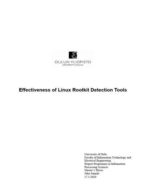 Effectiveness Of Linux Rootkit Detection Tools Pdf Library Computing Operating System
