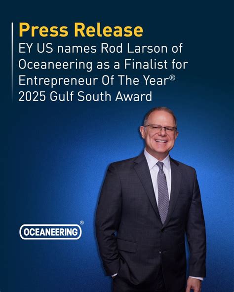 👏 Were Thrilled To Share That Oceaneering President And Ceo Rod Larson