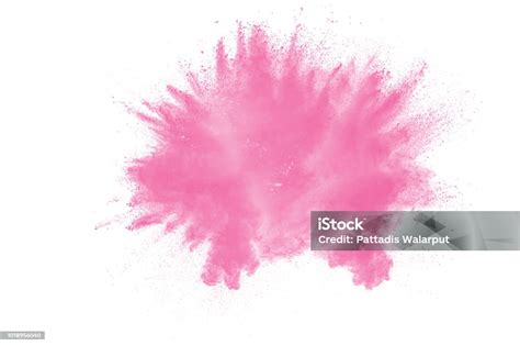 핑크 컬러 파우더 폭발 구름 흰색 배경에 고립 근접 촬영의 핑크 먼지 입자 스플래시 배경에 고립 검은색에 대한 스톡 사진 및