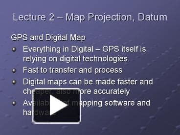 PPT Lecture 2 Map Projection Datum PowerPoint Presentation Free To View Id B81c NDJhN