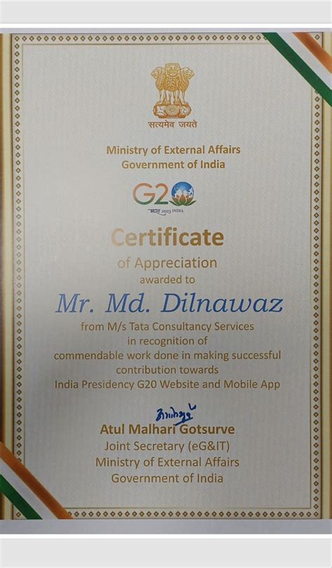 md dilnawaz on linkedin appreciation teamwork professionalrecognition gratitude tcs