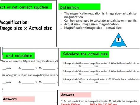 Gcse Magnification Complete Lesson Teaching Resources