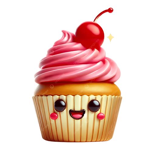 Un Lindo Pastelito Animado Con Cara Sonriente Png Dibujos Pastel De