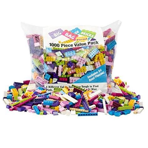 Building Bricks 1000 Pc Big Bag Of Bricks Bulk Pastel Friends