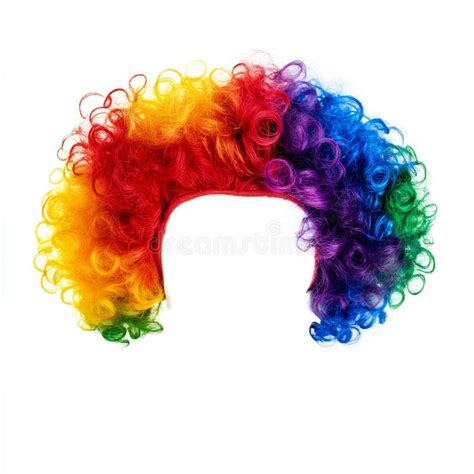 Colorful Rainbow Curly Clown Wig For Party Costume Fun Stock