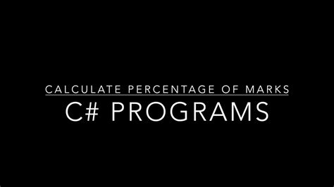 calculate percentage using c programming language youtube