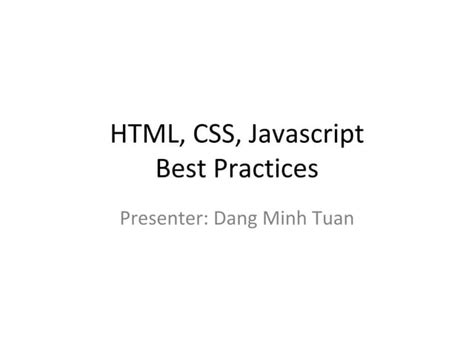 hanoi php day 2008 03 dang minh tuan html css javascript ppt