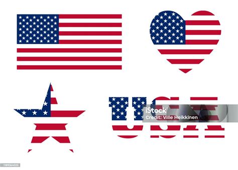 공식 색상미국 국기 벡터 일러스트 이미지입니다 미국 국가 기호입니다 그런 지 스타일 라운드 고무 스탬프입니다 별과 하트 모양입니다 국기에 대한 스톡 벡터 아트 및 기타