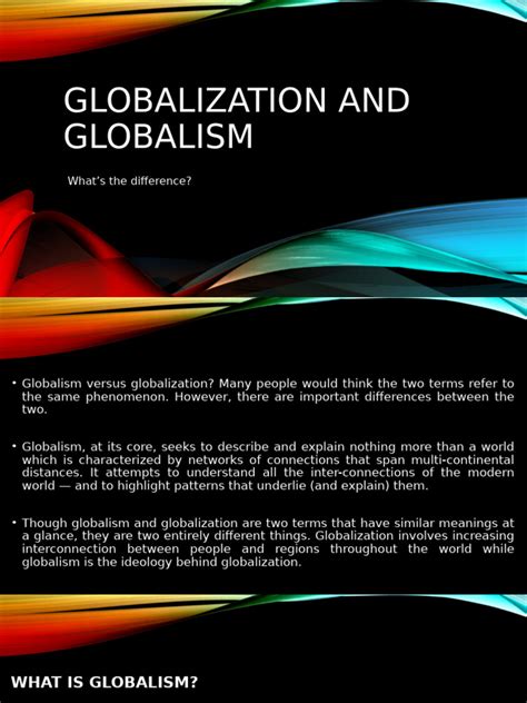 Globalization And Globalism Whats The Difference Pdf Globalization Ozone Depletion
