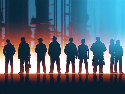 Premium Ai Image Production Group Of Workers Building