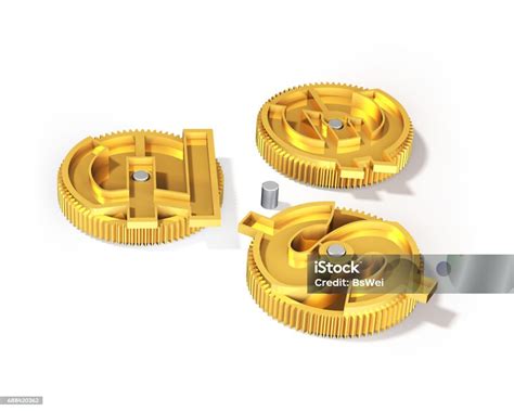 황금 달러 표시 파운드 유로 기호 3 차원 일러스트 레이 션과 기어 0명에 대한 스톡 사진 및 기타 이미지 0명 개념 경제 Istock