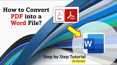 How To Convert Pdf File Into A Word File Youtube