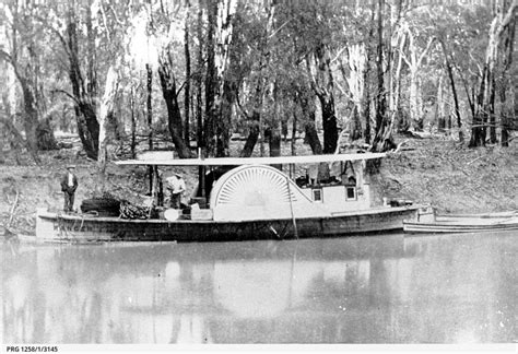 Small Fishing Paddle Steamer Ps Ranger At River Bank • Photograph