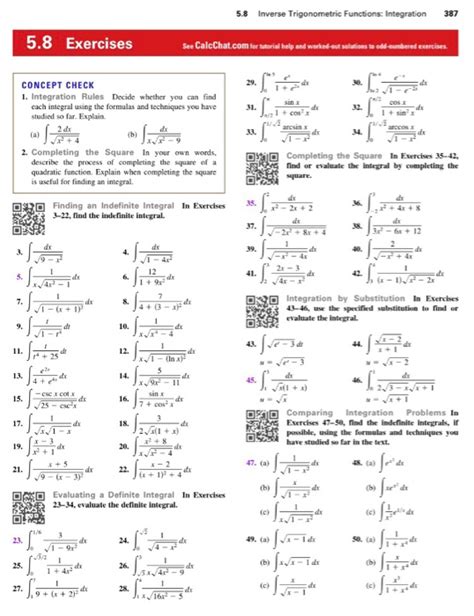 ️ Inverse Trig Functions Integration Homework Inverse Trig Homework