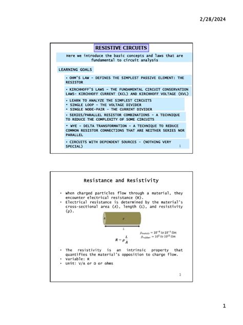 Lca Chapter No 2 Lecture No 1 Pdf Electrical Network Electrical Resistance And Conductance