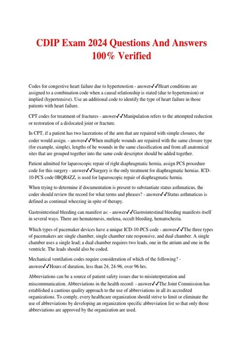 CDIP Exam 2024 Questions And Answers 100 Verified CDIP Stuvia US