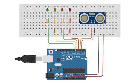 Circuit Design Basic Ultrasonic Sensor Hc Sr04 Tinkercad