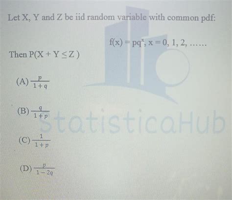 Solved Let X Y And Z Be Iid Random Variable With Common Pdf Chegg Com