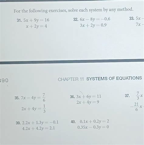 Solved For The Following Exercises Solve Each System By Any Chegg