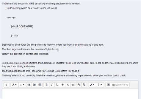 Solved Implement The Function In Mips Assembly Following