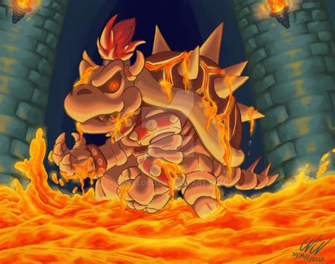 Fan Art~ Dry Bowser In The Lava By Pokelobo On Deviantart