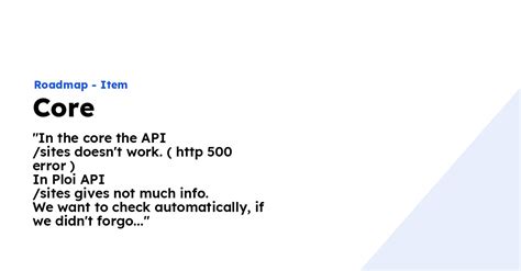 Api Bug Sites 500 On Core Ploi Roadmap