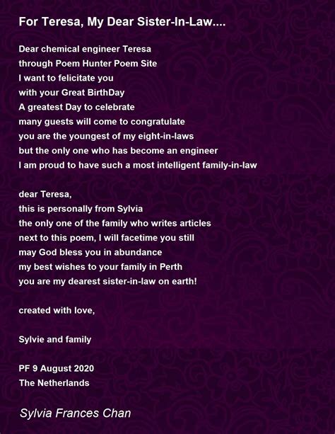 I Love My Sister In Law Poems 10 Death Of A Sister Poem The Perfect