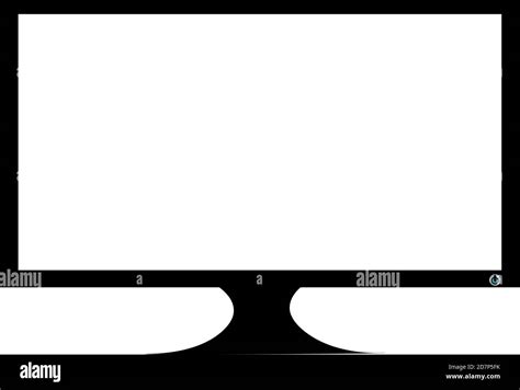 Black Frame Computer Monitor Or Tv Vector Illustration Stock Vector
