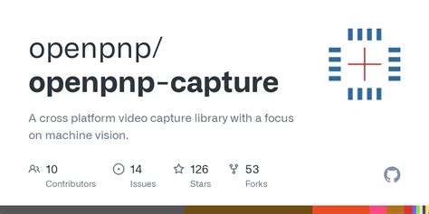 Github Openpnp Openpnp Capture A Cross Platform Video Capture Library With A Focus On Machine