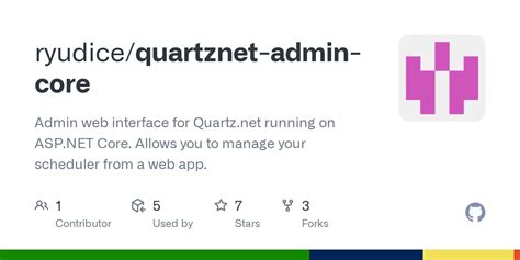 Github Ryudicequartznet Admin Core Admin Web Interface For Running On Aspnet